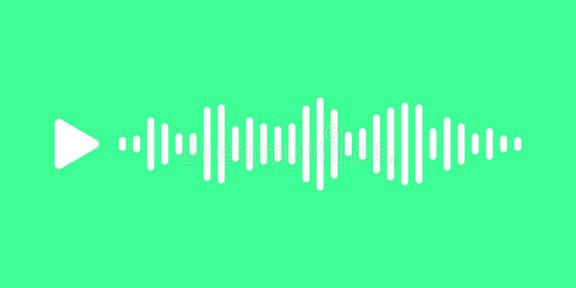 Audio Message Wave with Play Button on Green Background. Audio Message ...