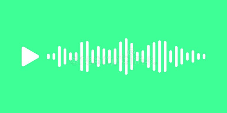 Audio Message Wave with Play Button on Green Background. Audio Message ...