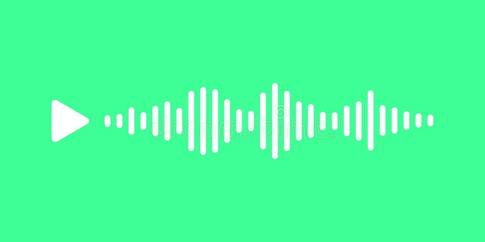 Audio Message Wave with Play Button on Green Background. Audio Message ...