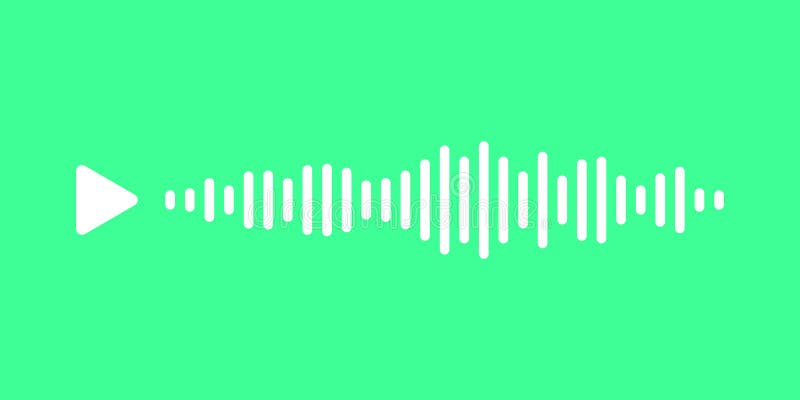 Audio Message Wave with Play Button on Green Background. Audio Message ...