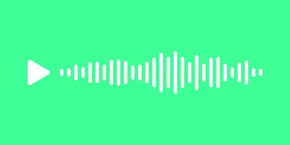 Audio Message Wave with Play Button on Green Background. Audio Message ...