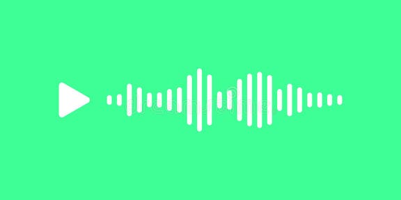 Audio Message Wave with Play Button on Green Background. Audio Message ...