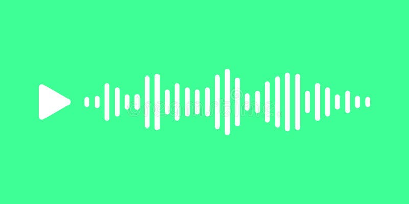 Audio Message Wave with Play Button on Green Background. Audio Message ...