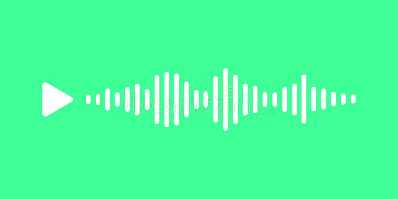Audio Message Wave with Play Button on Green Background. Audio Message ...