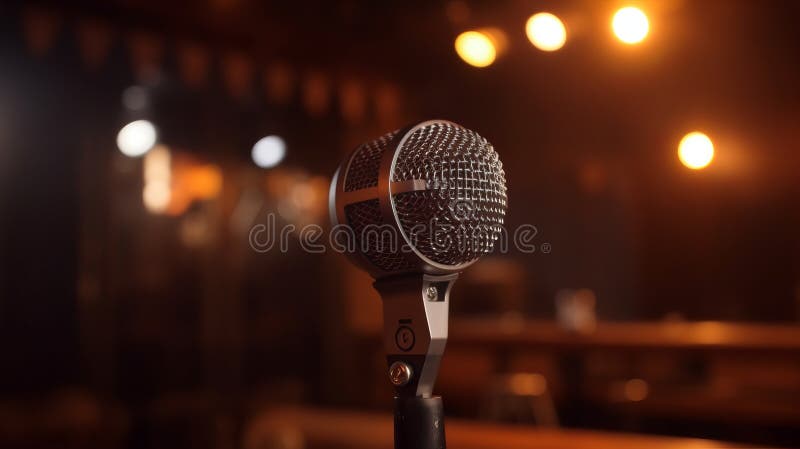 Audio Microphone Retro Style. Generative AI Stock Illustration ...