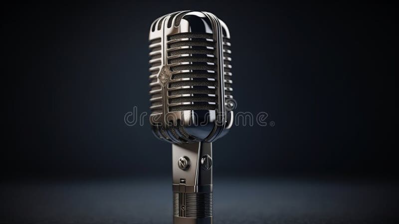 Audio Microphone Retro Style. Generative AI Stock Illustration ...