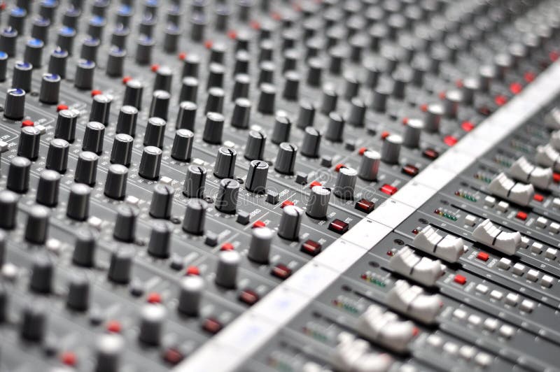 Audio mix pult stock image. Image of instrument, desk - 13632559