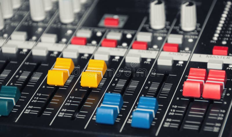 Audio mixer stock image. Image of technology, closeup - 28855997