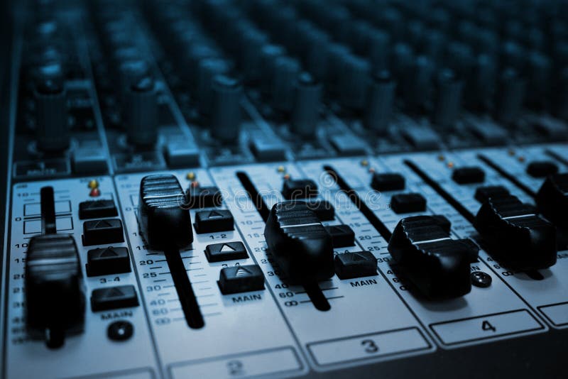 Audio Mixer stock image. Image of focus, faders, audio, leds - 29513