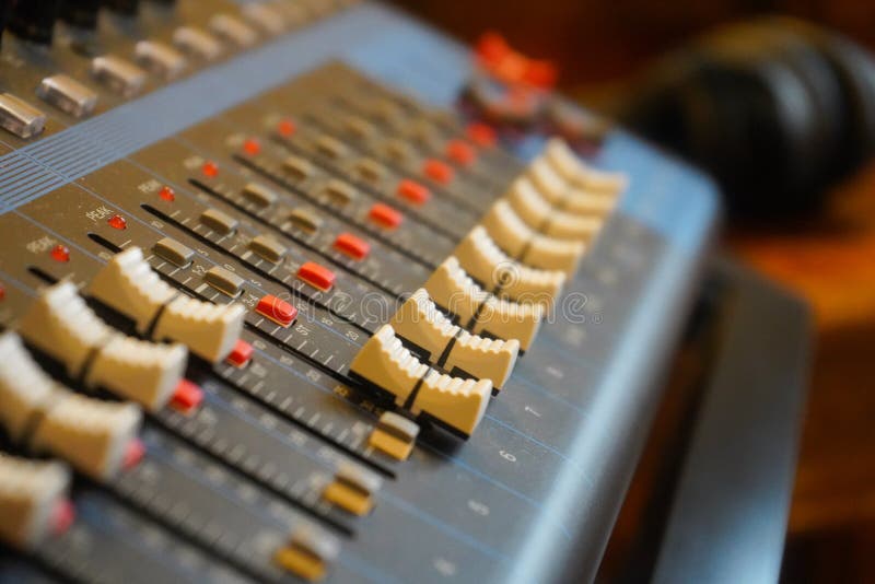 Audio Mixer. Button Details. Photo Inside. Stock Image - Image of ...