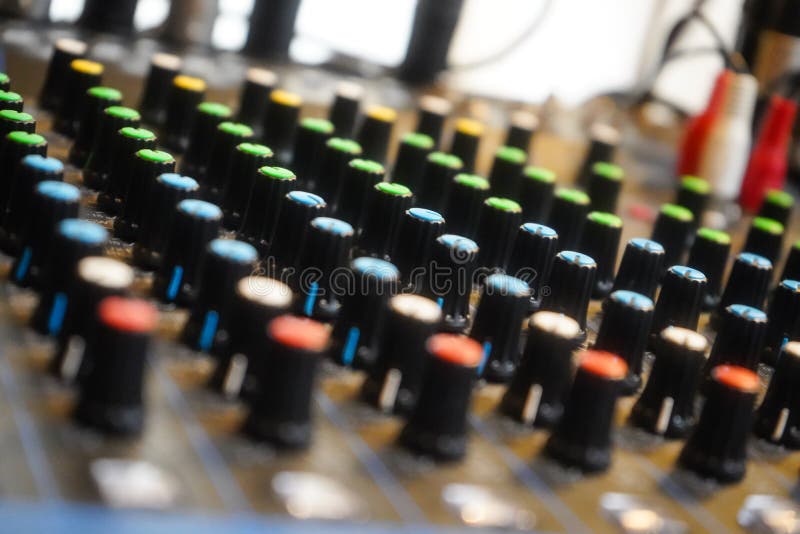 Audio Mixer. Button Details. Photo Inside. Stock Image - Image of knob ...