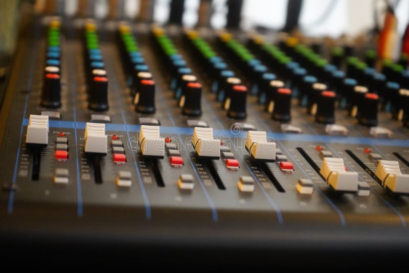 Audio Mixer. Button Details. Photo Inside. Stock Photo - Image of ...