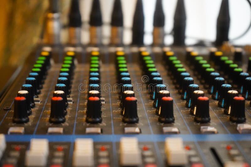 Audio Mixer. Button Details. Photo Inside. Stock Image - Image of audio ...