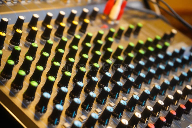 Audio Mixer. Button Details. Photo Inside. Stock Image - Image of knob ...