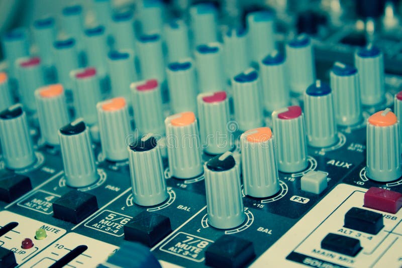 Audio Mixer Console stock photo. Image of stage, live - 100339110