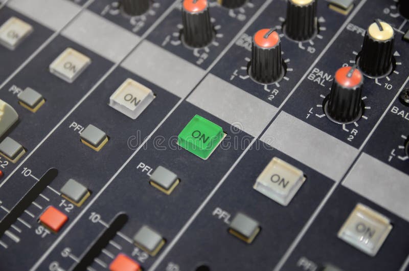 Audio Mixer Console and Professional Sound Mixing with Buttons and ...