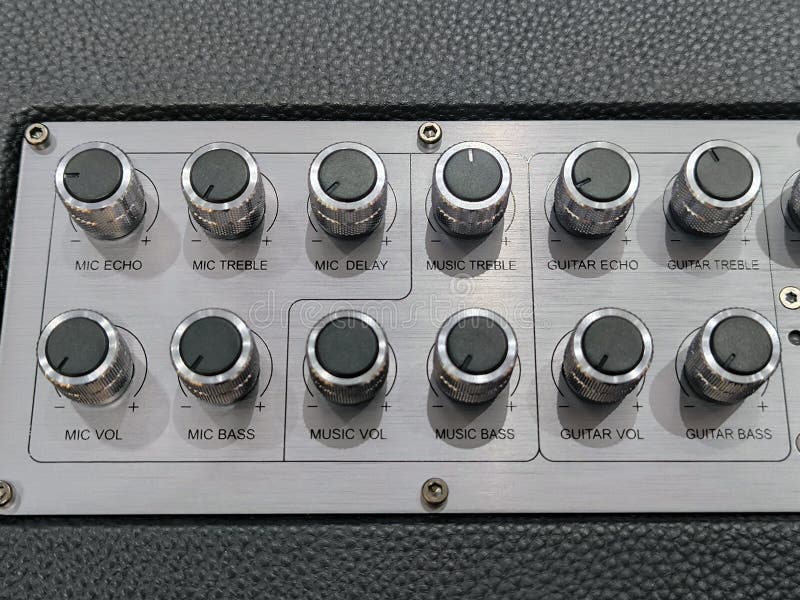 Audio Mixer Control Panel Close-Up Stock Photo - Image of machine ...