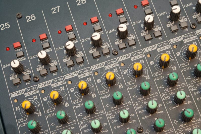 Audio mixer detail stock image. Image of detail, input - 24583143