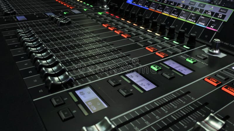 An Audio Mixer Device with Various Setting Buttons Stock Photo - Image ...