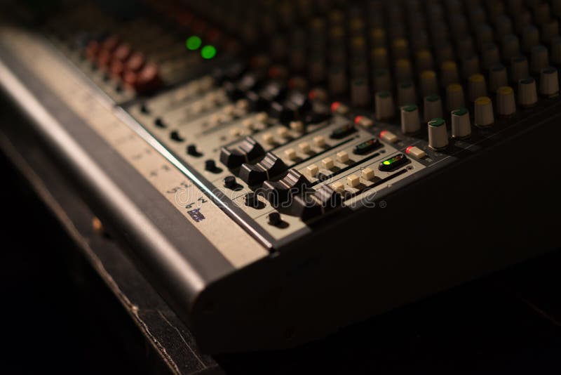Light of Digital Audio Mixer Fader Stock Photo - Image of record ...