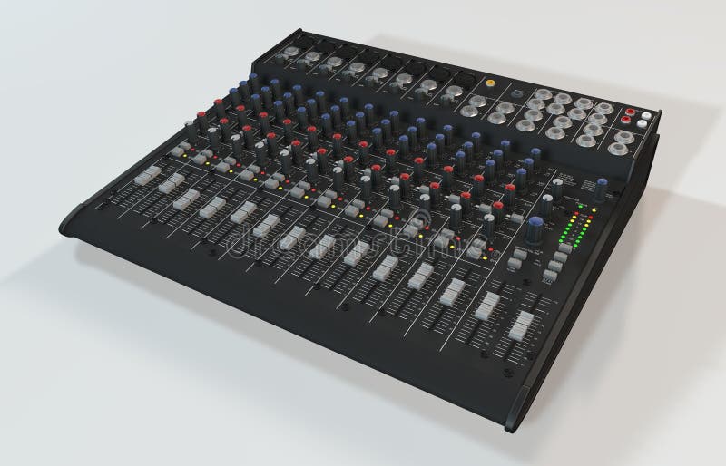 4 channel mixer stock vector. Illustration of midi, audio - 4743720