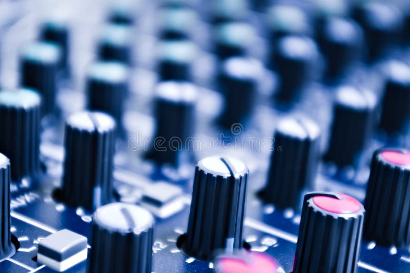 Audio mixer and PC stock photo. Image of mixing, production - 5582222