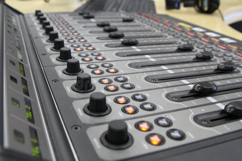 Audio Mixer Knobs during Live TV Telecast Stock Photo - Image of ...