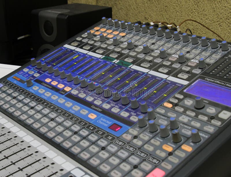 Audio Mixer Knobs during Live TV Telecast Stock Image - Image of ...