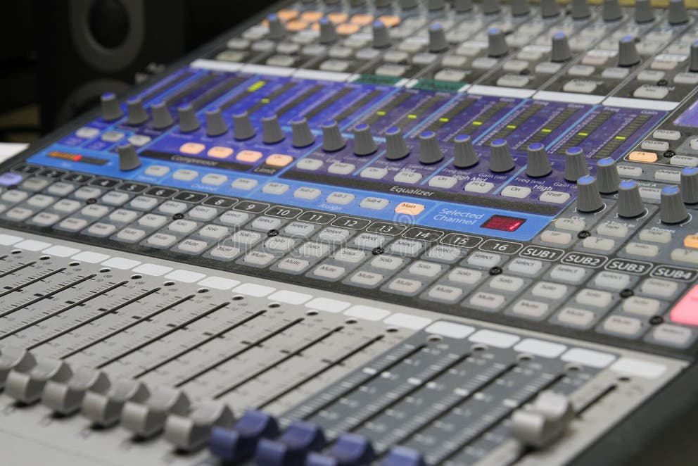 Audio Mixer Knobs during Live TV Telecast Stock Photo - Image of ...