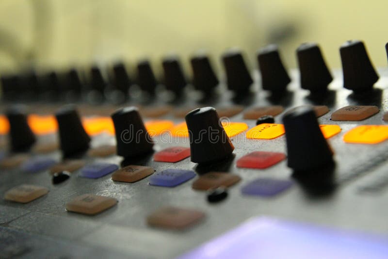 Audio Mixer Knobs during Live TV Telecast Stock Image - Image of board ...