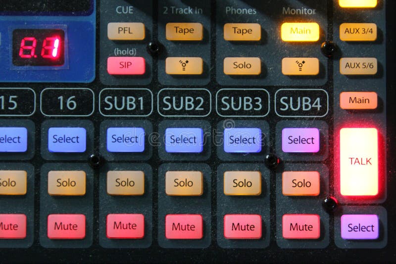 Audio Mixer Knobs during Live TV Telecast Stock Photo - Image of lever ...