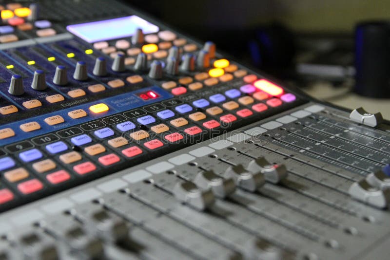 Audio Mixer Knobs during Live TV Telecast Stock Photo - Image of knobs ...