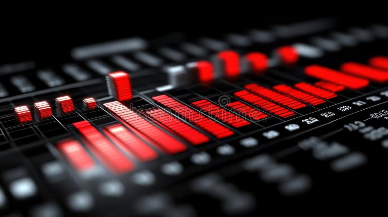 Audio Mixer Levels, Red Peak Indicators Stock Illustration ...