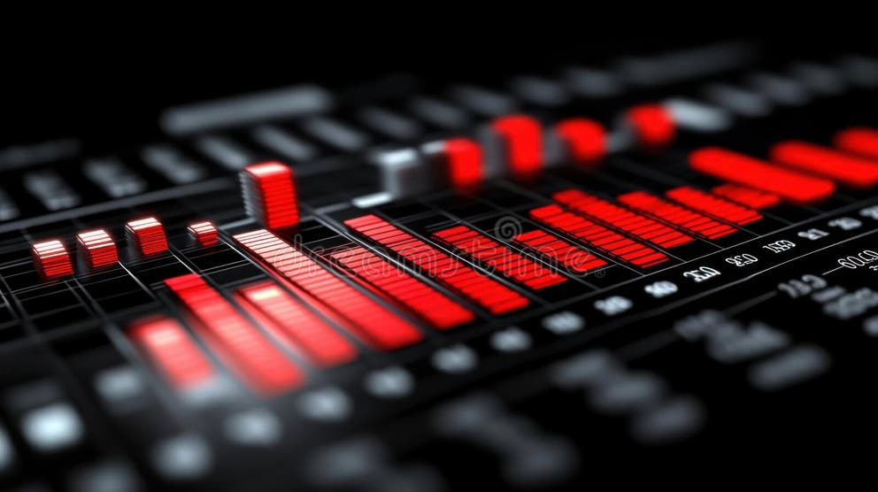 Audio Mixer Levels, Red Peak Indicators Stock Illustration ...