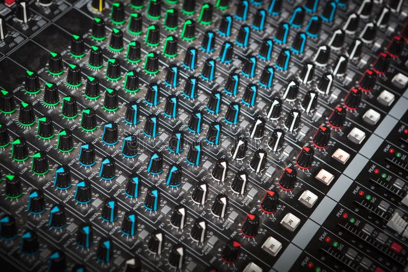 Audio Mixer Panel Buttons Background Stock Photo - Image of radio ...