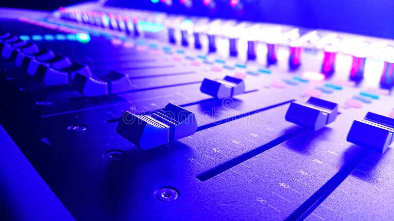 Audio mixer sliding button stock image. Image of audio - 228764679
