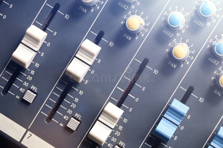 Audio mixer top view stock photo. Image of study, desk - 33269600
