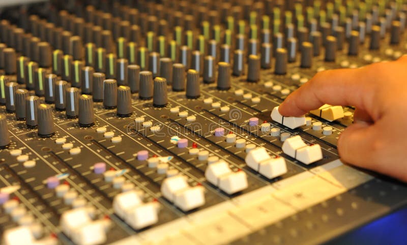 Audio Mixing panel stock photo. Image of operator, fader - 1512924