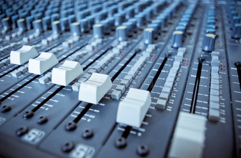 Audio Mixing Board Sliders stock photo. Image of control - 3492156
