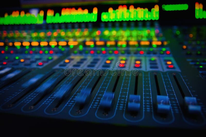 Audio Mixing Board Sliders stock photo. Image of control - 3492156