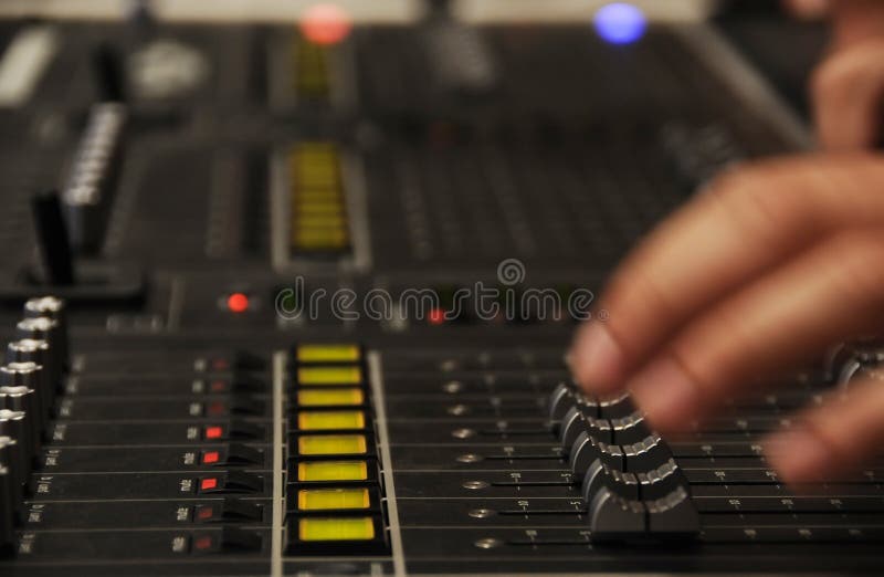 Audio Mixing Board Sliders stock photo. Image of control - 3492156