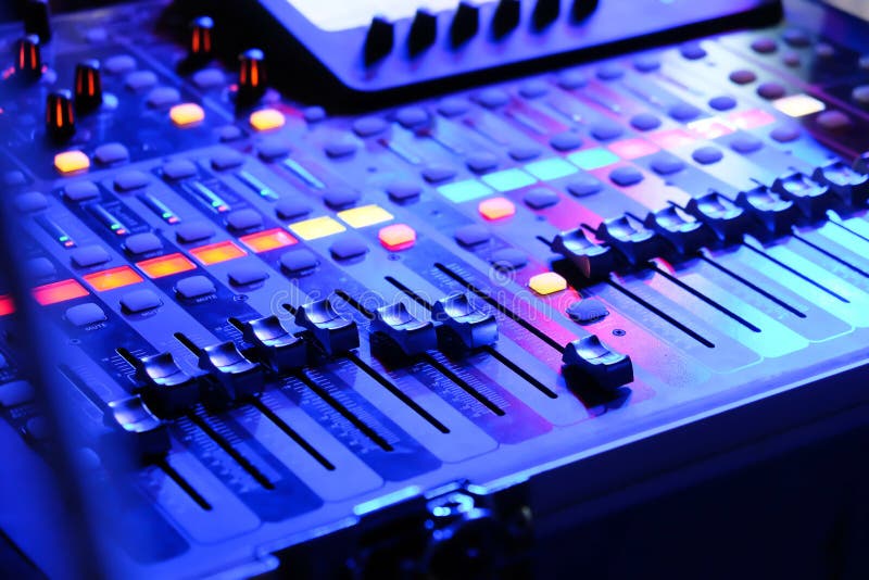 Audio mixing control panel stock photo. Image of celebration - 238095076