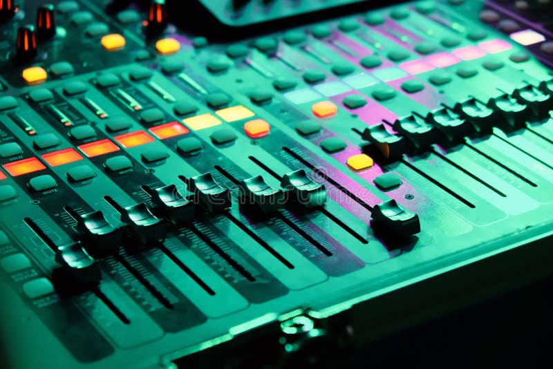 Audio mixing control panel stock image. Image of channel - 238095079