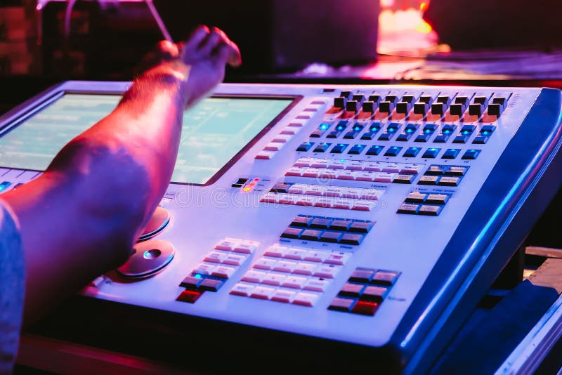 Audio mixing control panel stock photo. Image of color - 238095044