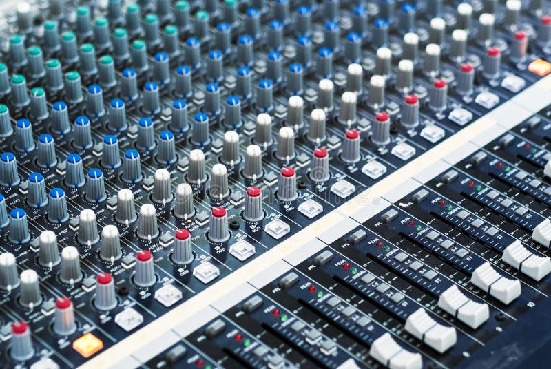 Mixing Table Cable Ports Detail Stock Image - Image of cables ...