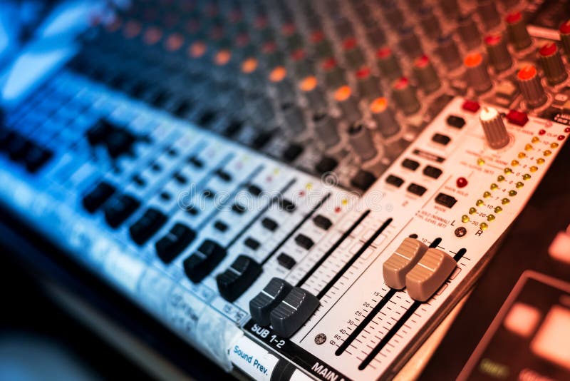 An Audio Mixing Table in Soft Light Stock Image - Image of electronics ...