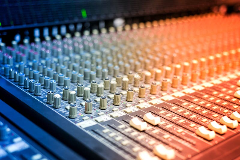 An Audio Mixing Table in Soft Light Stock Photo - Image of audio ...