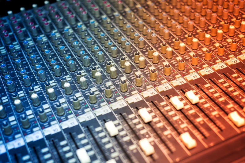 An Audio Mixing Table in Soft Light Stock Image - Image of equipment ...