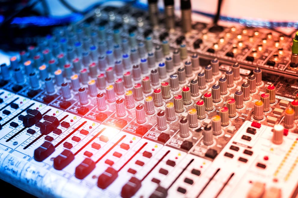 An Audio Mixing Table in Soft Light Stock Photo - Image of technology ...