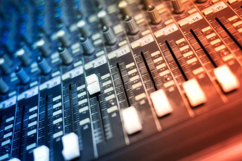 An Audio Mixing Table in Soft Light Stock Photo - Image of music ...